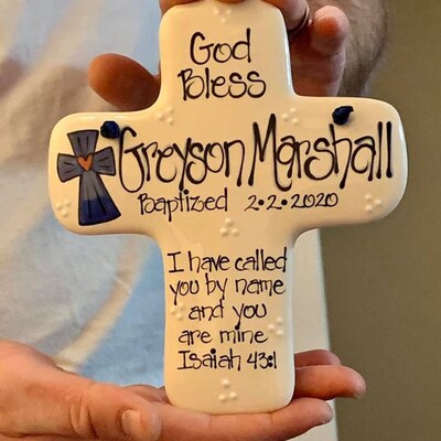 Personalized Baptism Cross for Boys 'I Have Called You by Name and You ...