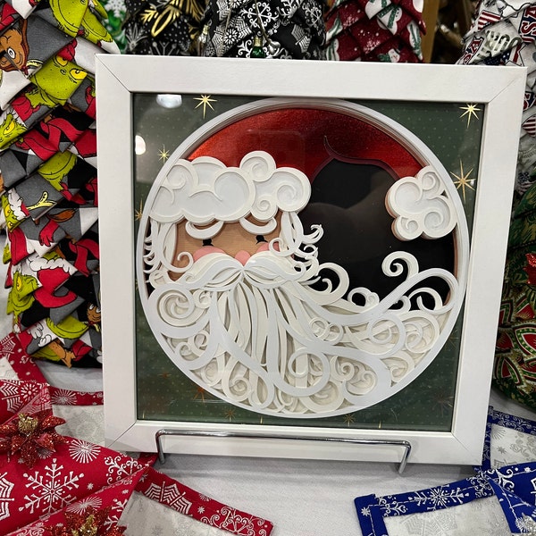 3D SANTA Svg - Father Christmas Svg - CHRISTMAS Svg - CHRISTMAS Shadow ...