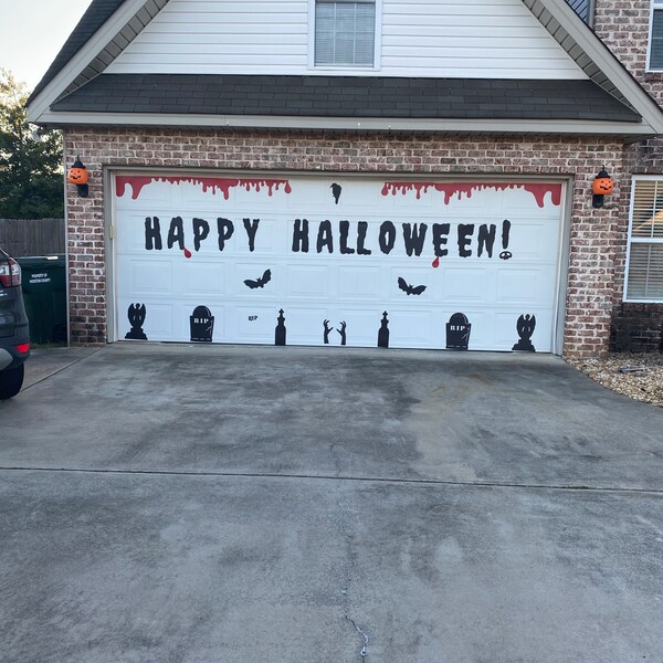 Black Magnetic Cemetery Scene, 9pc Halloween Magnet Set, Outdoor Goth ...