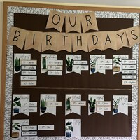 Modern Boho Plants Birthday Display | Rustic Boho Classroom Decor ...