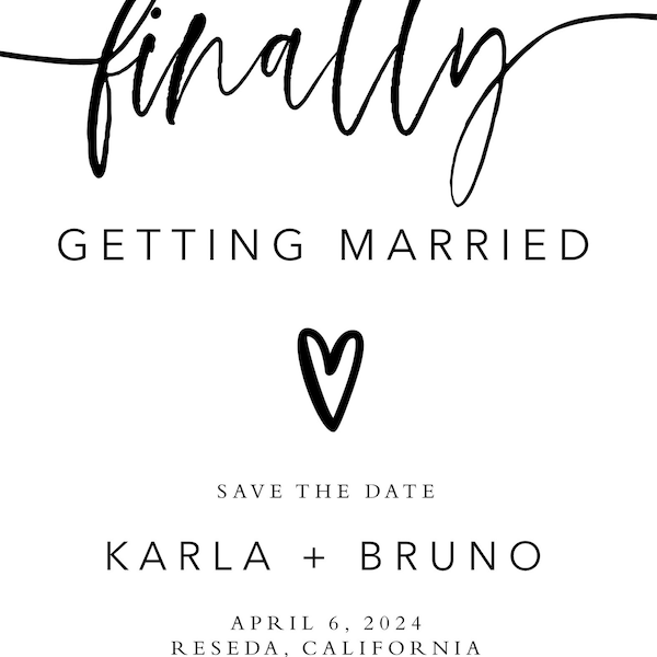 Finally Save the Date, Printable Invitation, Funny Save the Date, Cute ...