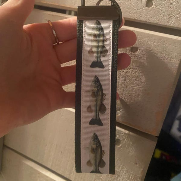 Green Fish Key Fob Keychain Keyring, Fathers Day Gift, Gift for Dad ...
