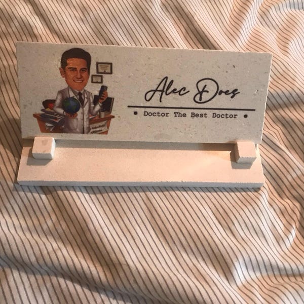 Medical Doctor Desk Name Plate for Women With Cartoon, Doctor Desk Sign ...