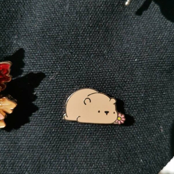 Bear Enamel Pin | Kawaii Bear Pin | Rose Gold Bear | Hard Enamel Pin ...