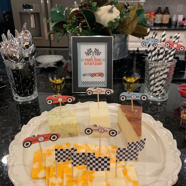 Vintage Race Car Paper Straws | Race Car Party Decorations, Fast One ...