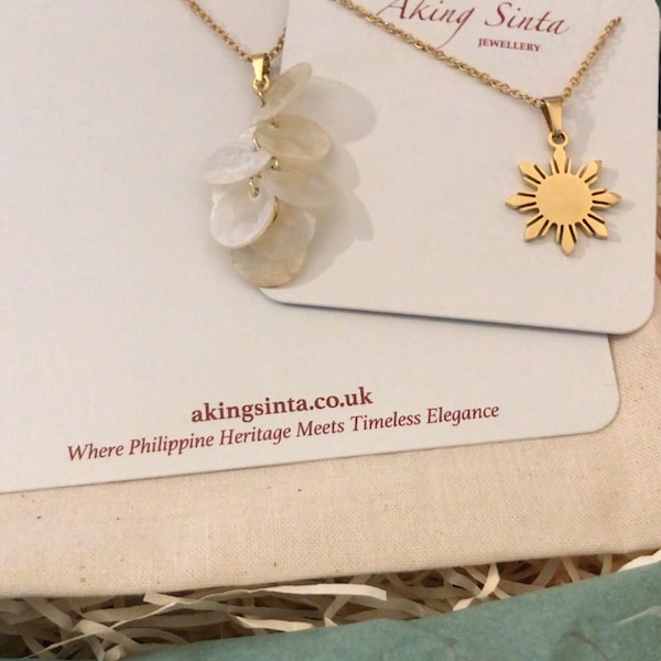 Araw Minimalist Necklace – Philippine Sun Pendant in 18K Gold Plated ...