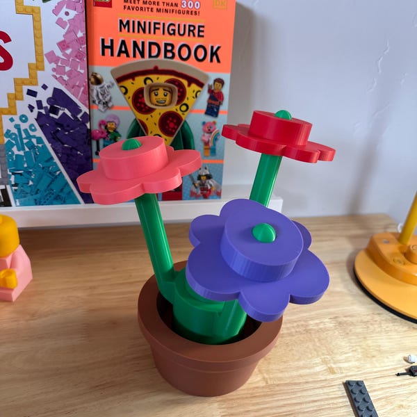 Giant Building Block Flowers, Life-size Brick Blooms With 3 Flowers ...