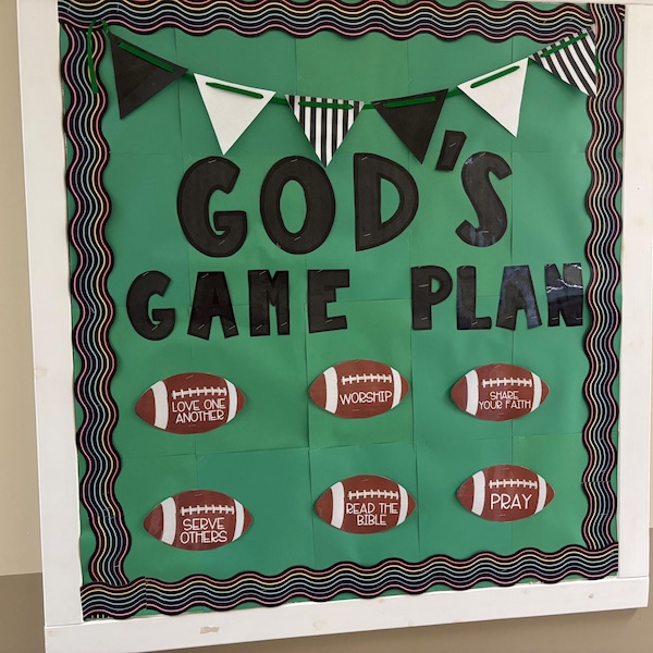 God's Game Plan Bulletin Board Kit - Etsy