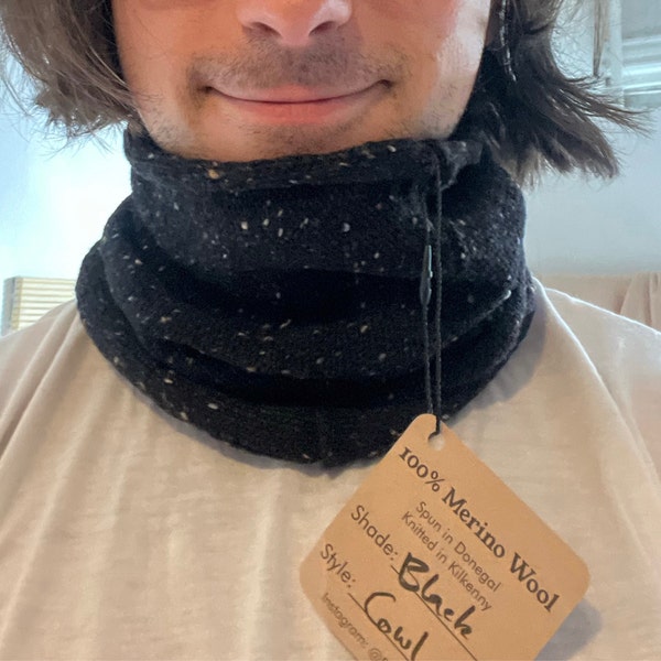 Handmade Merino Wool Cowl Snood: Irish Aran Neck Warmer - Etsy