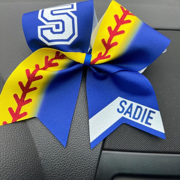 Skinny Collegiate Cheer Bow, White and Green Cheer Bow, Add ...