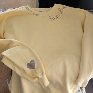 CUSTOM EMBROIDERED CREW Custom Embroidered Crew Neck Sweatshirt - Etsy