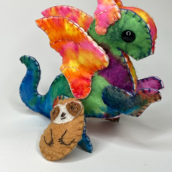 Baby Dragon. DIY Stuffed Felt Animal Pattern and Guide. - Etsy