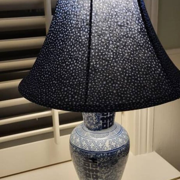 Toile Lamp Shade, Blue Toile Lamp Shade, Blue Lamp Shade, French Lamp ...