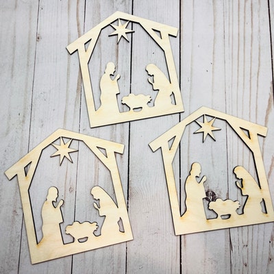 Christmas Nativity Scene SVG DXF EPS, Religious Holiday Gift, Holy ...