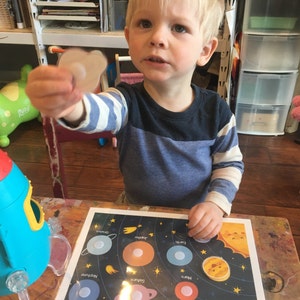 Solar System Busy Book Page, Planet Matching Worksheet for Toddlers ...