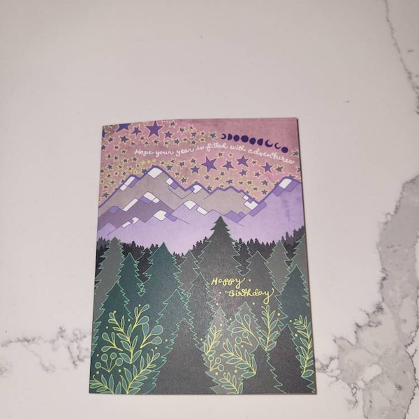 Mountain Birthday Greeting Card - Birthday Card Adventure, Mountains ...