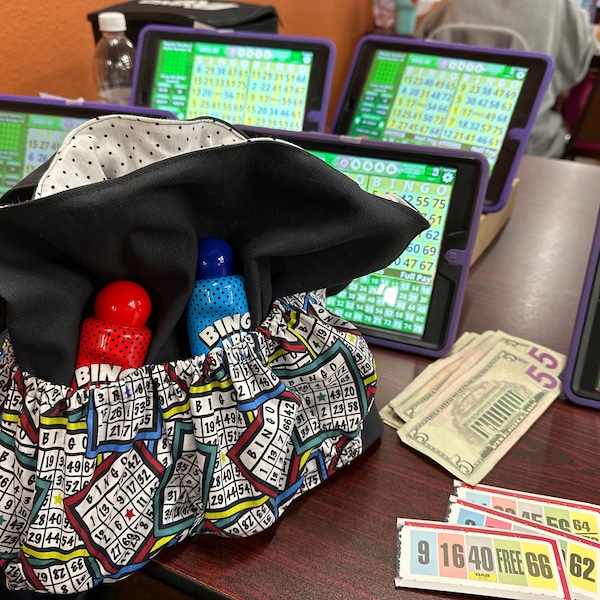 Bingo Dauber Bag: Canvas Tote Handbag With Pockets - Etsy