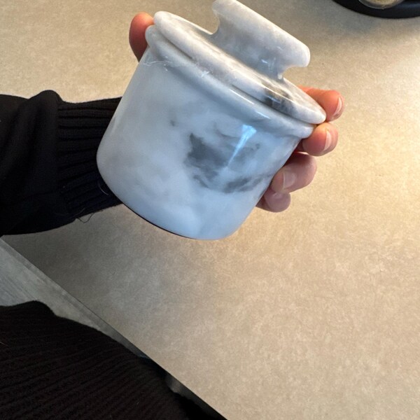 Salt Cellar With Lid - Set of Two - Unique Marble Salt and Pepper ...