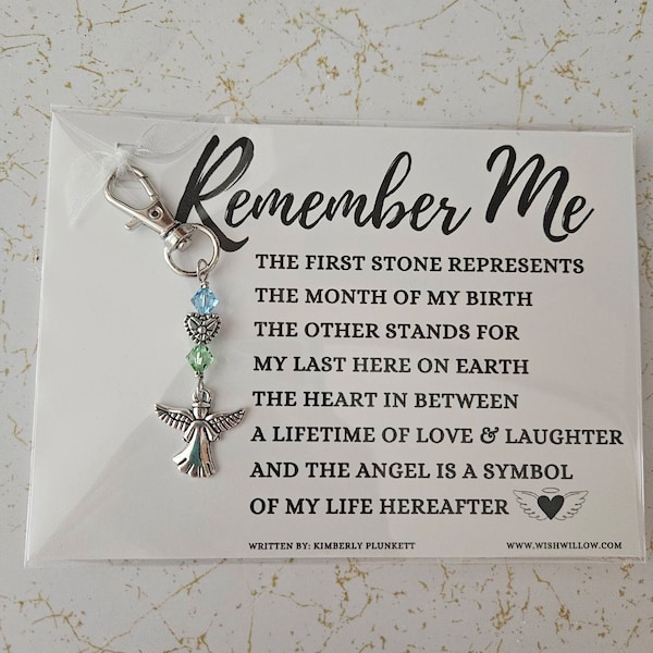 The ORIGINAL Remember Me Poem & Charm - Sympathy Gift, Loss, Memorial ...