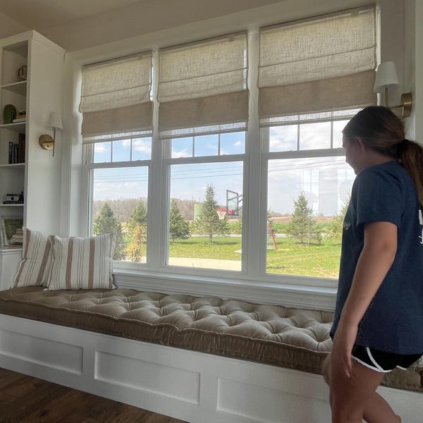 Custom Trapezoid Bay Window Seat Cushion, Bench Seat , Chair Pad ...