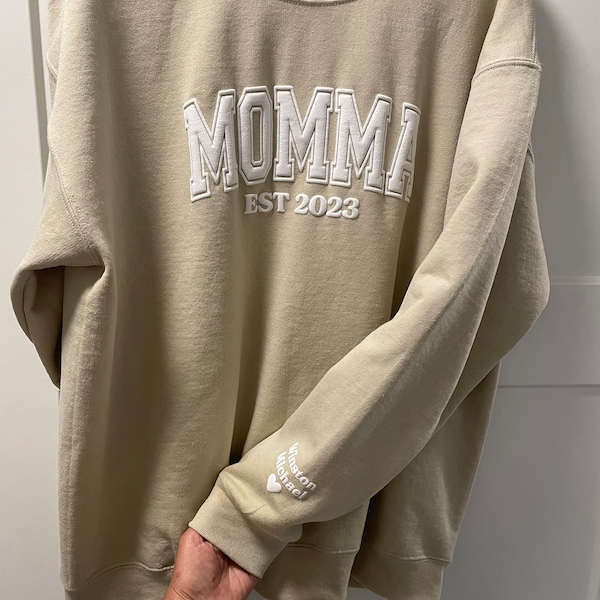 Mama Keepsake Sweatshirt With Puff Embossed Lettering and Personalized ...