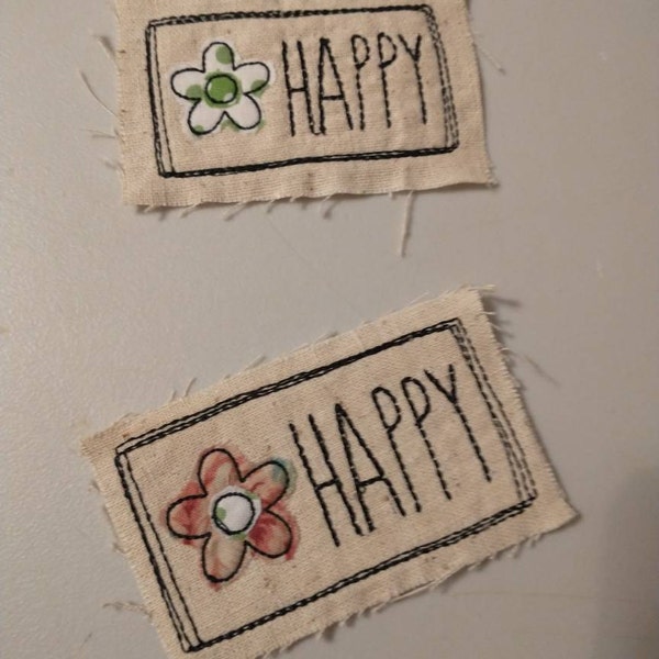 Machine Embroidery Applique Design Rectangle Doodle Flower Happy Hat ...