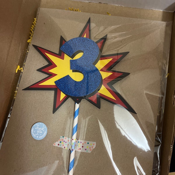 Comic Book Cake Topper/comic Pow/superhero Birthday Party/comic Book ...
