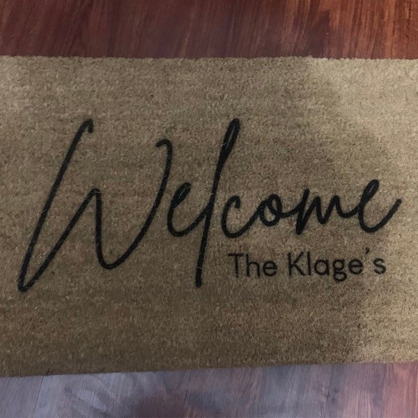 Custom Welcome Mat-personalized Welcome Mat-front Porch Mat-welcome Mat ...