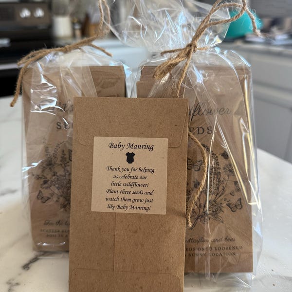Wildflower Memorial Seed Packets Custom Funeral Favors Celebration of ...