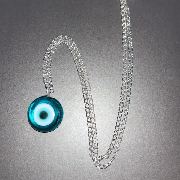 Evil Eye Necklace, Beaded Yellow Green Blue Nazar Necklace, Cute Glass ...
