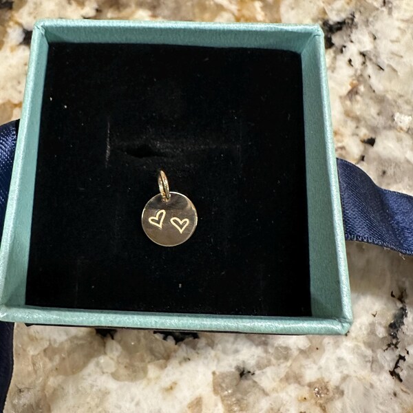14K 18K Solid Gold Custom Engraved Heart Necklace, Personalized Dainty ...