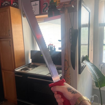 The Walking Dead Rick Grimes Red Handle Machete Prop With Blood Spatter ...