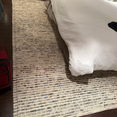 Hand Woven Knitted Chunky Loop Grey White Wool Area Rug. - Etsy