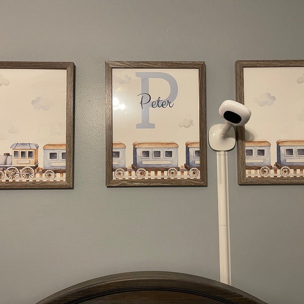 Choo Choo Train Set of 3 Unframed Personalised Name Poster Print ...