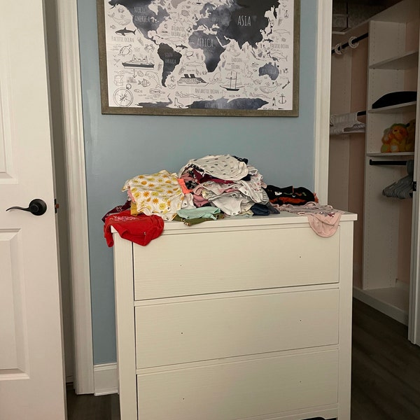 Navy Blue Map for Kids, Nautical Nursery Art, Printable World Map, Boys ...