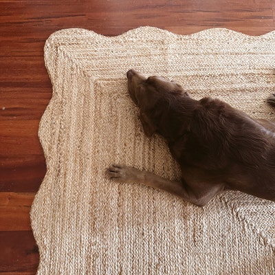 Natural Jute Rug Wavy Edge Rug, Scalloped Jute Rug, Bohemian Rug, Jute ...