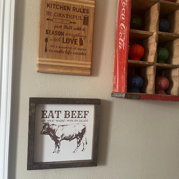 Eat Beef Western Farmhouse Style Sign - Etsy