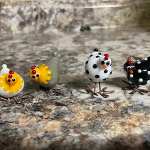 Glas Miniatuur Kippen Duo Verzamelobjecten Pasen Decoratie Miniatuur ...