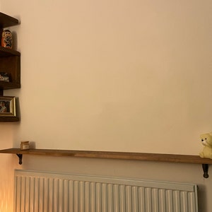 Rustic Solid Wood Radiator Shelf With Cast Iron Brackets - Etsy UK