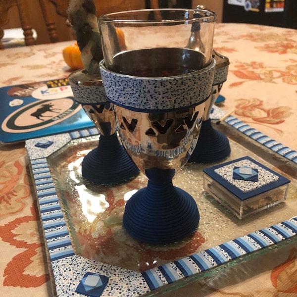 Shabbat Candlestick Holder & Matchbox, Handmade, Judaica, Personalized ...