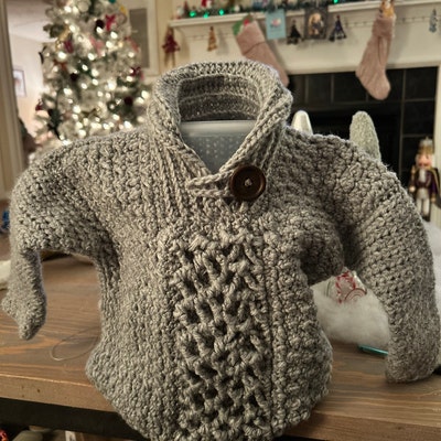 Crochet Sweater Pattern for Baby and Toddler, 0-3 Months to 3/4T ...