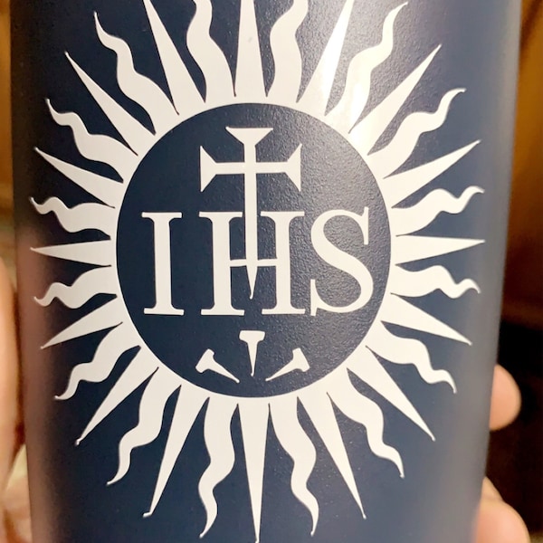 Society of Jesus IHS Vinyl Decal – Catholic Jesuit Symbol Sticker ...