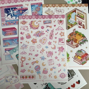 LOVECORE STICKERS Matte Vinyl Sticker Sheet 15 Cute Valentine Love ...
