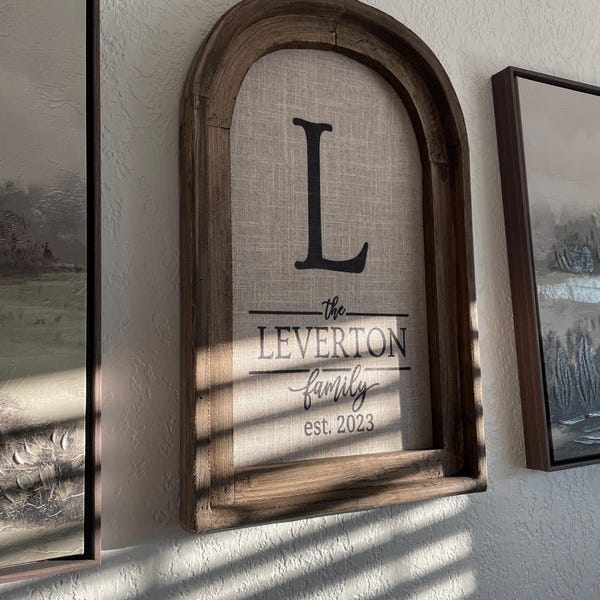 Monogram Wall Art | Arch Window Frame | Personalized Gift | Custom ...