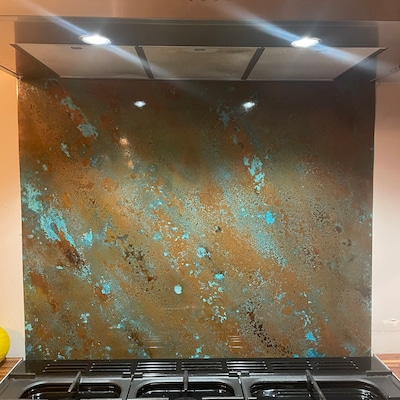 Copper Splashback Weathered Patina Backsplash - Etsy UK