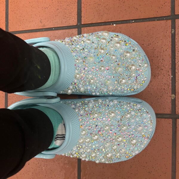 Under the Sea Themed Pearlized Crocs, Mermaid Crocs, Pearls - Etsy
