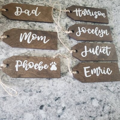 Custom Stocking Tags, Hand Lettered Wood Stocking Tags - Etsy