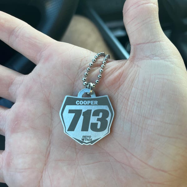 Aluminum Dirt Bike Number Plate Necklace With Personalized Graphics - Etsy