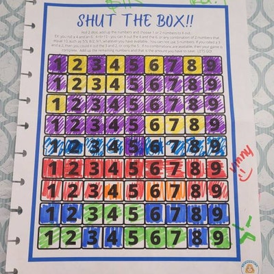 Shut the Box Savings Challenge INSTANT DOWNLAD - Etsy