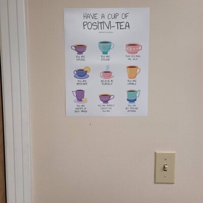 Positivi-tea Positivity Self Affirmation Digital Print Self Empowerment ...